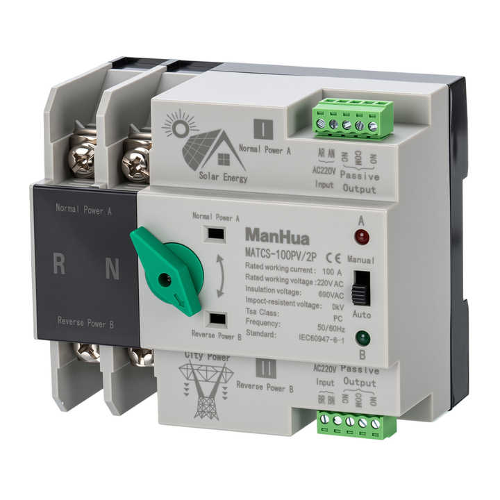 Dual Power Automatic Transfer Switch 4.5ka Breaking Capacity Quality ...