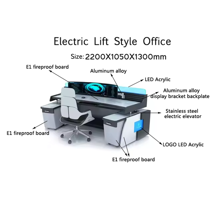 Commercial Furniture Workstation Factory Customize Led Light Electric ...