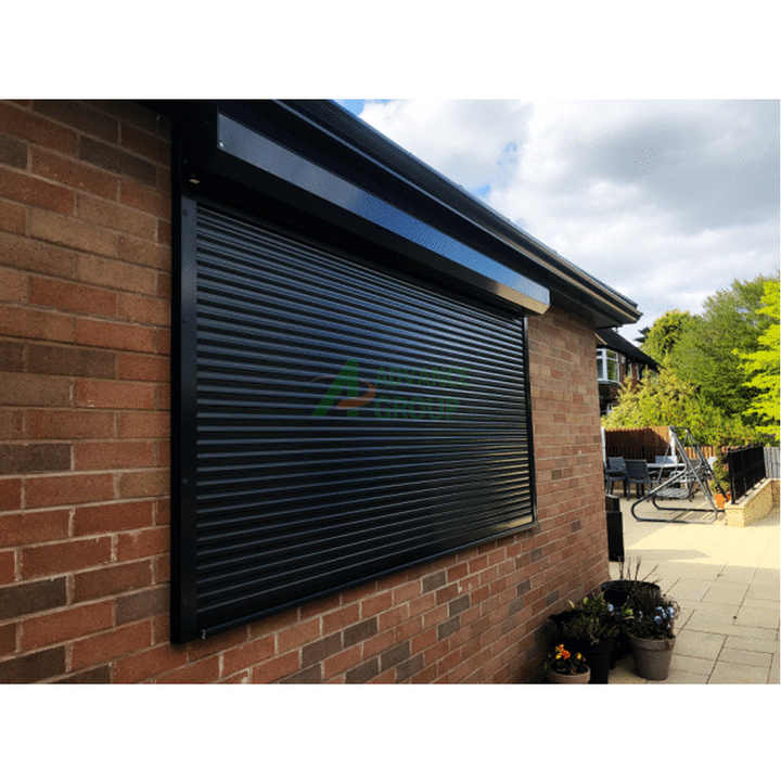 Aluminum Grey Motorized Insulated Shutters with Wifi Control for Doors ...