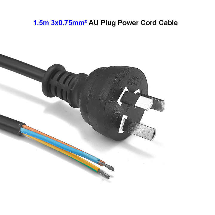Au 3 Prong Plug AC Power Cable Open End IEC C13 3X0.75MM2 10A Extension ...