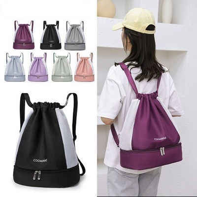 Customizable Waterproof with Shoes Compartment Drawstring Backpack Draw ...