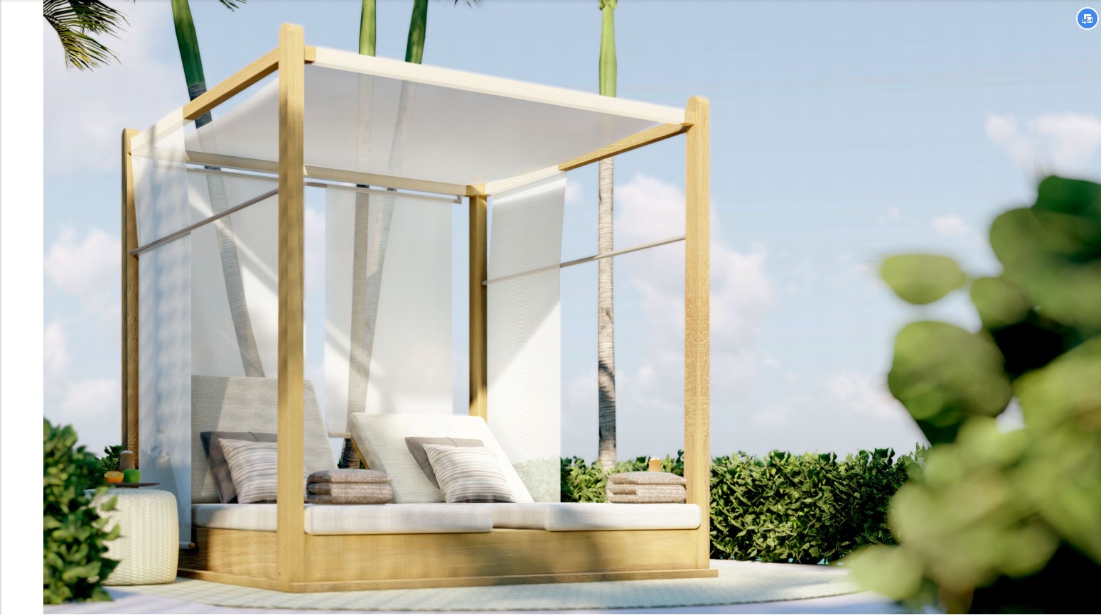 Pool garden sets sunbed daybed wood furniture outdoor bed with canopy ...