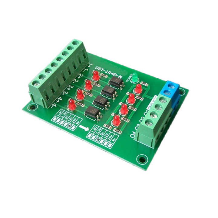 DST-1R4P-N 4通道光耦合器隔离模块PLC信号电平电压转换板NPN输出5V 24v传感器模块套件| Alibaba.com
