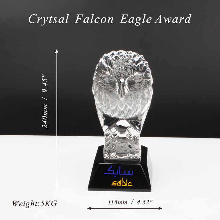 Hitop Custom High Quality Crystal Falcon Eagle Award Plaque UV Printing ...