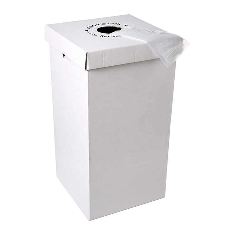 Eco Friendly Recycled Kraft Paper Corrugated Cardboard Trash Bin Can ...