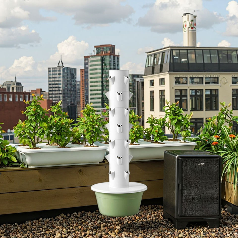 Smart 7-Tier Hydroponic Cultivation Tower, Space-Saving Complete ...