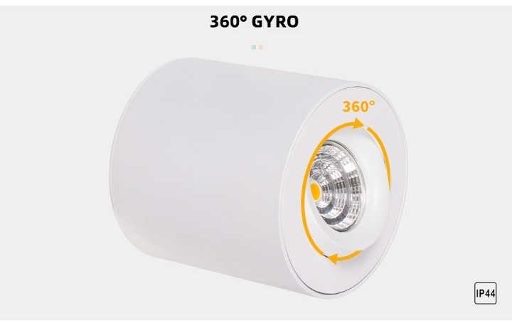 LED Ceiling Cylinder Down Light Surface Mounted Round 9.5W Adjustable ...