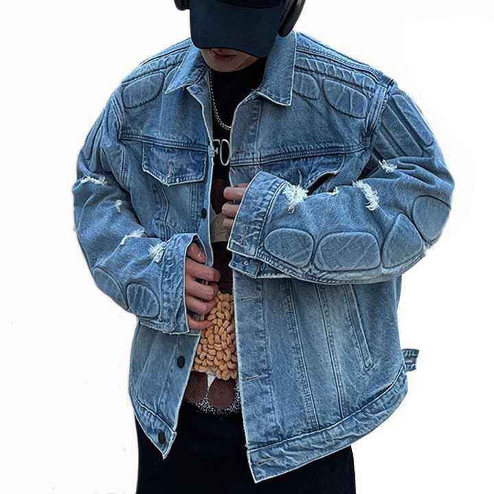 Custom Denim Bomber Jacket Men Denim Jacket for Men Stylish| Alibaba.com