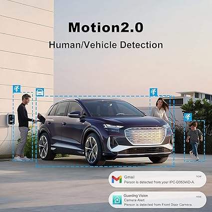 US Delivery 5MP Turret Poe IP Camera Smart Dual Light Human/Vehicle ...