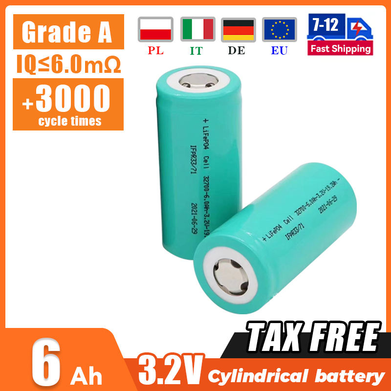 OEM 32700 Lifepo4 Battery Cell 3.2v 6000mah Rechargeable 32700 6Ah 3.2V ...