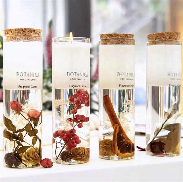 Luxury Custom Round Glass Double Layer Jelly Gel Wax Candle