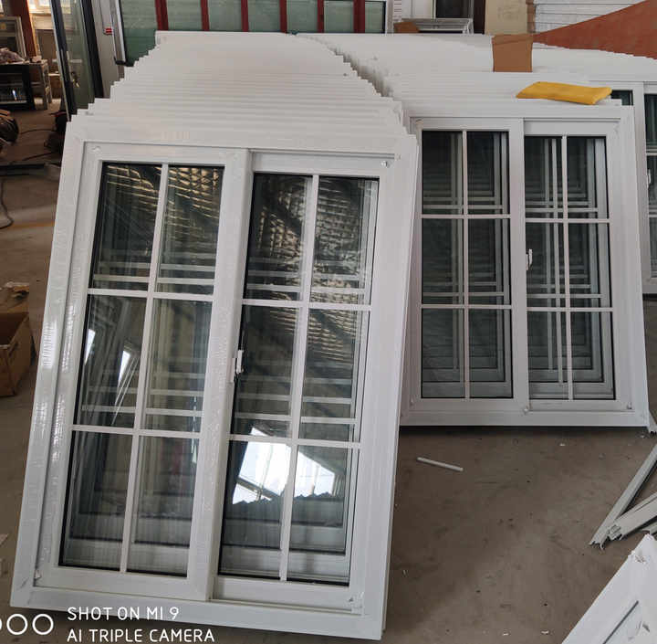 PVC Sliding House Window Grill Design with Modern Simple Design