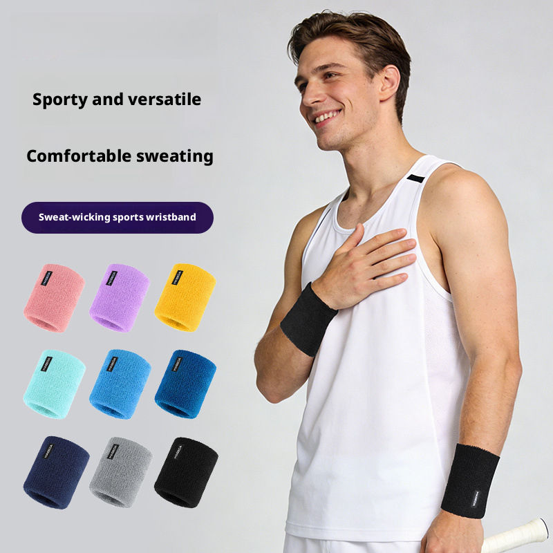 Maxda New Terry Cloth Sports Sweat-absorbent Compression Wrist Brace ...