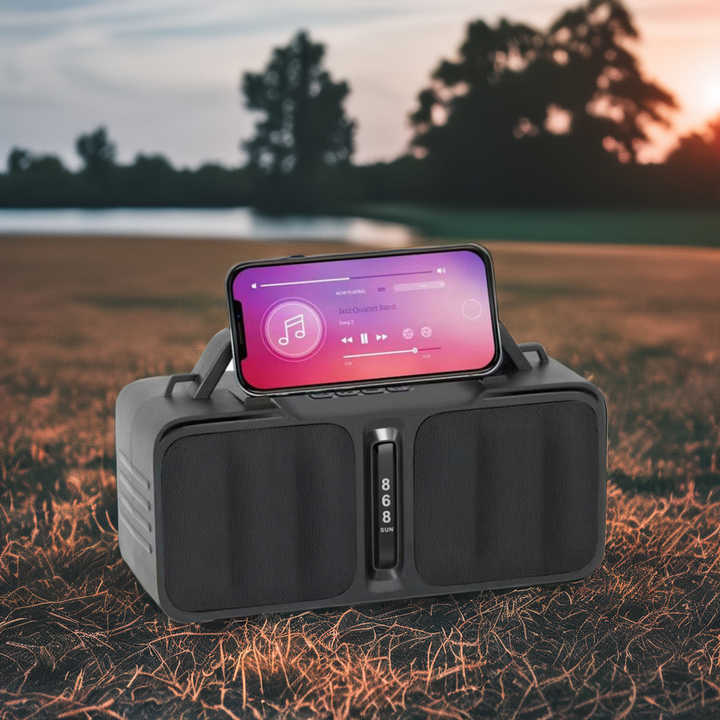 360 Degree Sound Bluetooth Speaker Cell Phone Stand HD Surround Sound ...