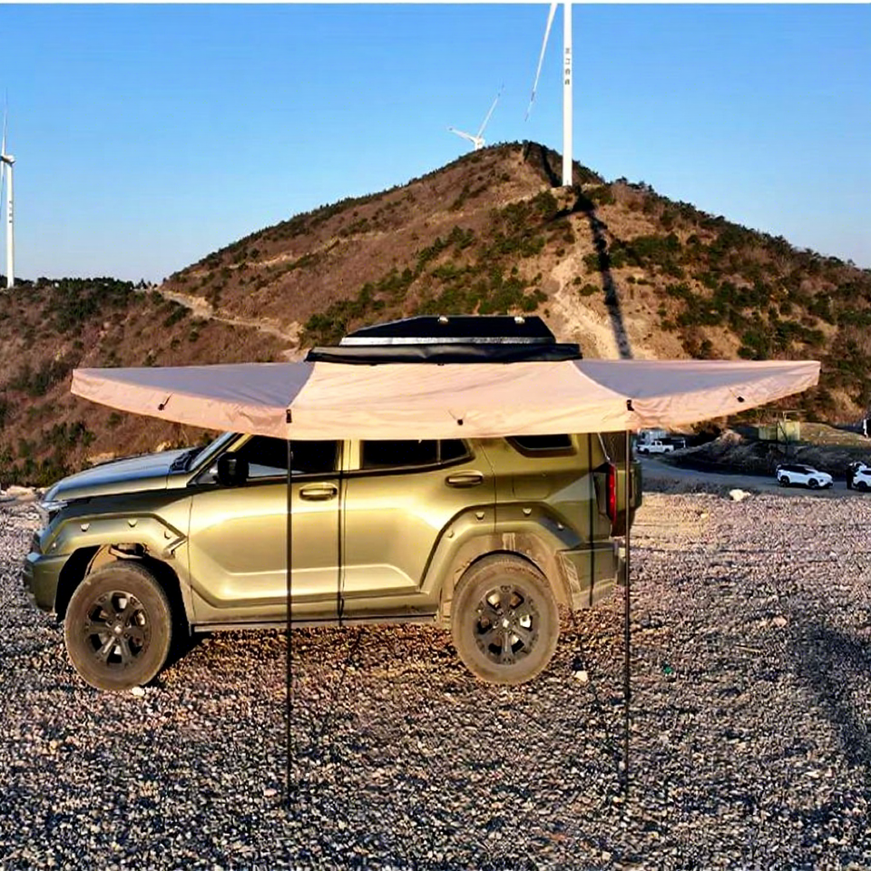 Camp Tent 180 Degree Car Awning 600D Oxford UV Resistant Double-Arm ...