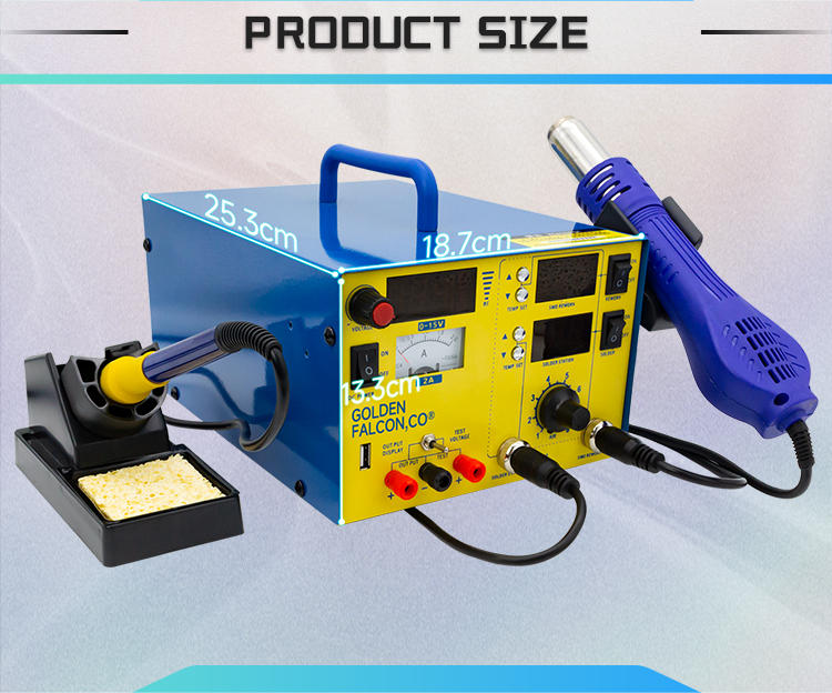 3 in 1 Hot Air Gun Soldering Iron Power Supply Welder Soldering Station ...