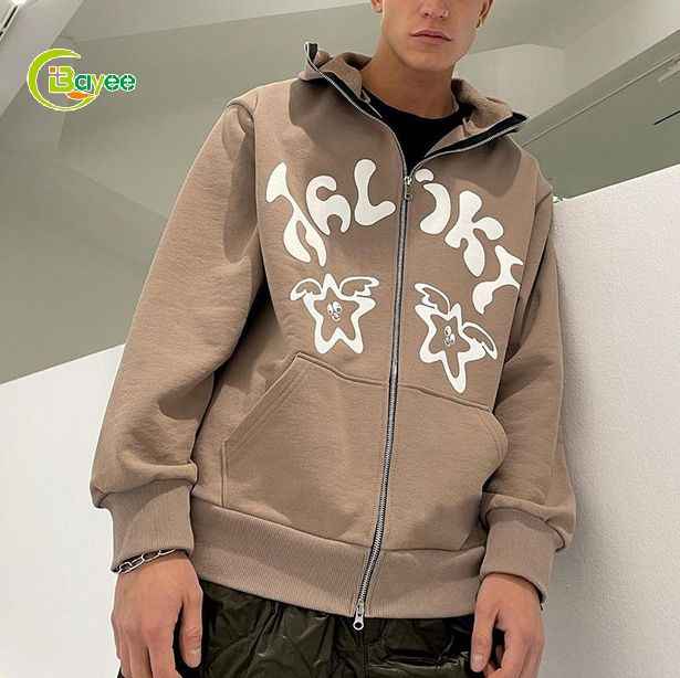 Cotton Heavyweight Full Zip up Hoodie - Y2K Men's Fashion