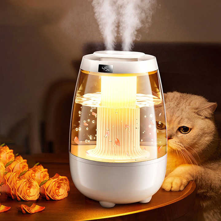 Dual Spray Head Ultrasonic 3L Smart Air Humidifier Large Capacity USB ...