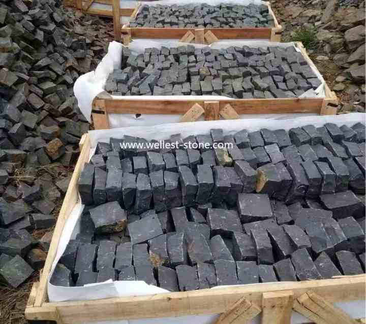 Black Basalt Rock for Sale - Durable Cobble Stone Paving