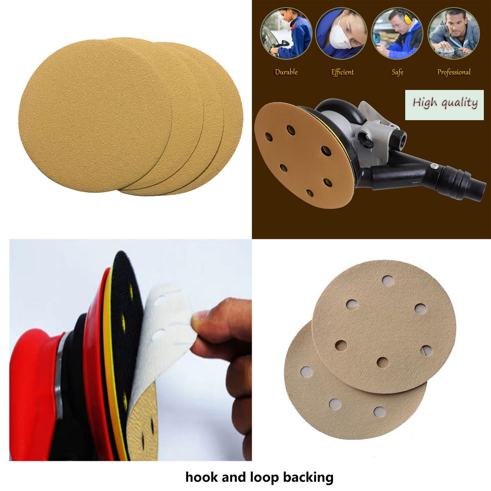 Abrasive Paper 100pcs/box 6inch 150mm Gold Aluminum Oxide Abrasive Disc ...