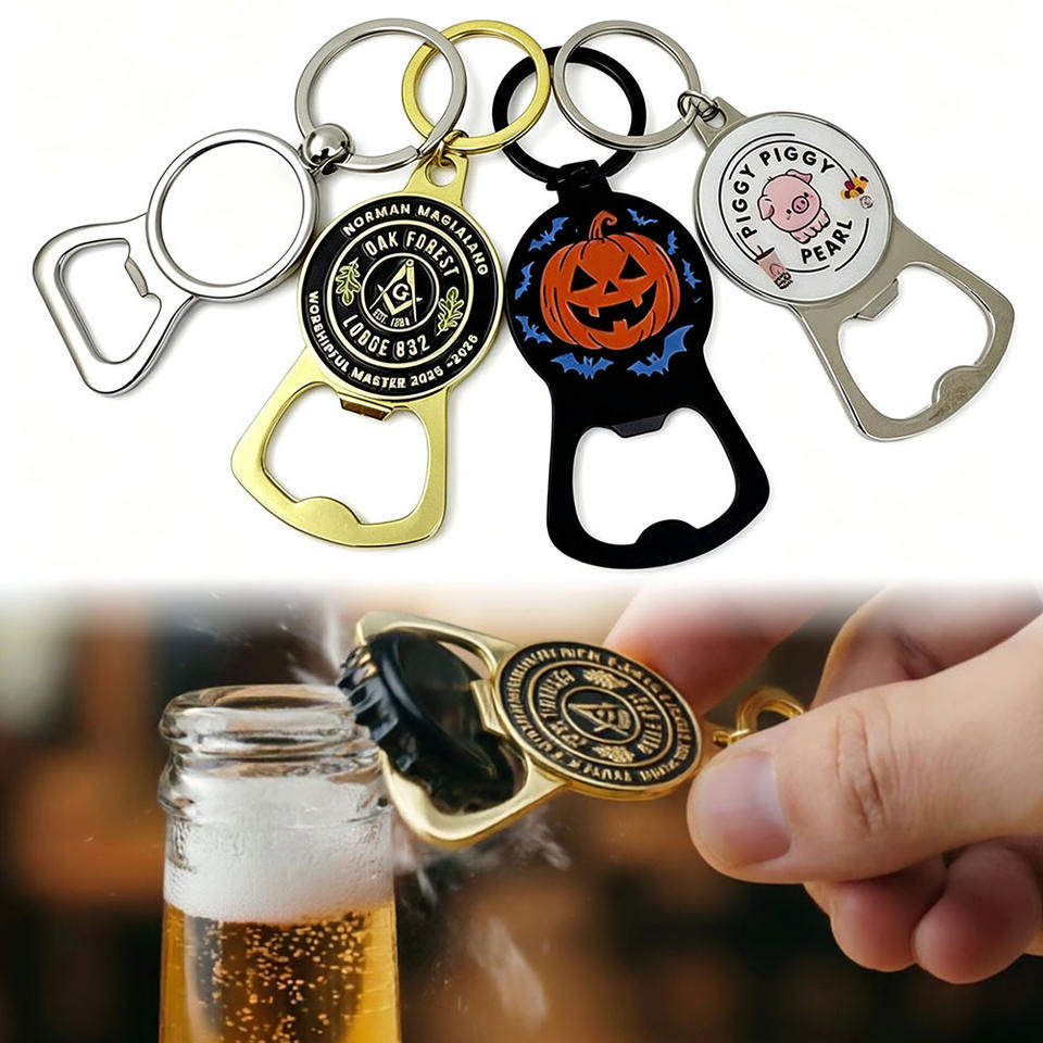 Custom Logo Wedding Magnetic Wine Beer Metal Bottle Opener Keychains ...