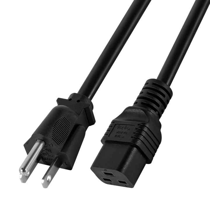 North American Power Cord Extension, NEMA 5-15P to C19, 14 AWG, 15A ...