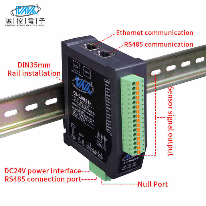 CK-DA08ETH Analog Output Module Ethernet/IP Input/Output Card for PLC ...