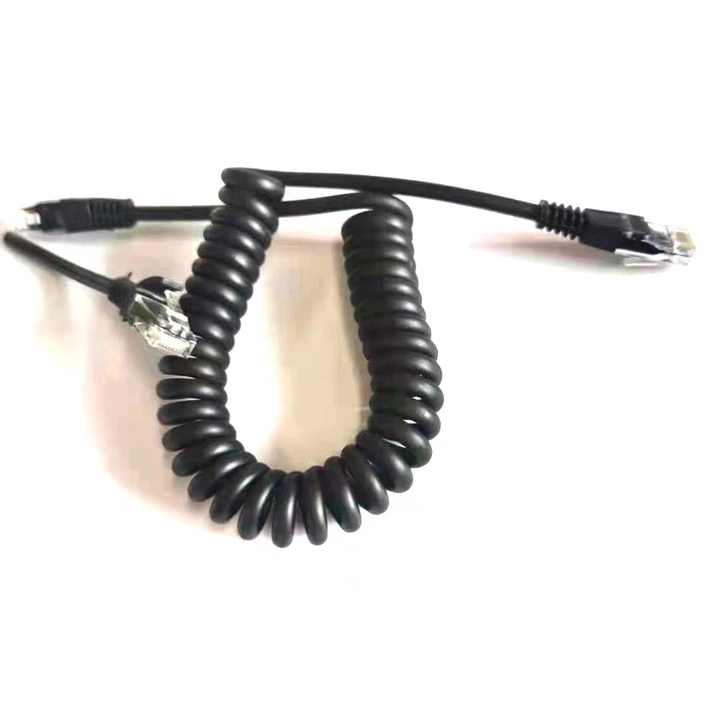 RJ45 to RJ45 Curlynet 24AWG Spiral Coiled Ethernet Cat5e Cable for Laptops
