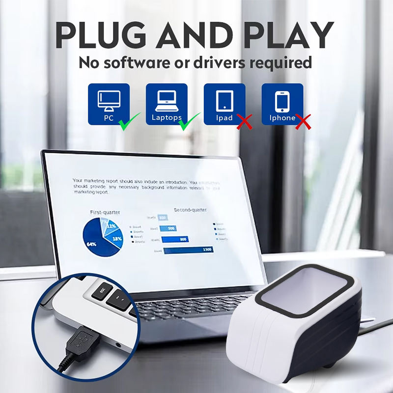 JINGXIN High Resolution Supermarket Wired USB Port Desktop Barcode ...