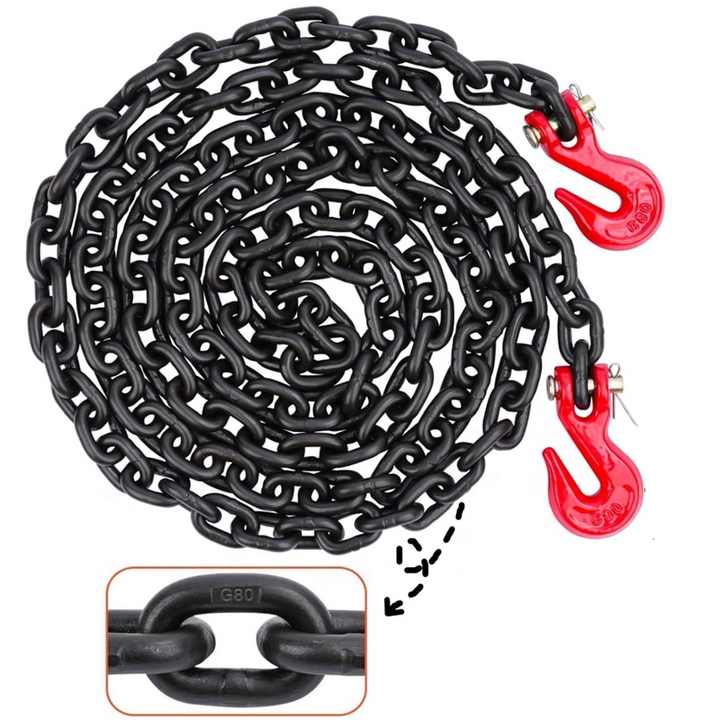 FULE Heavy Duty Steel 3/8 5/16 Load Binder Transport Chain Sling G70 G80 Truck Trailer Safety ...