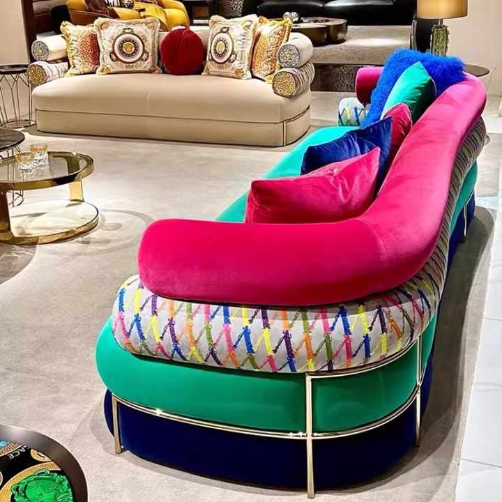 MR Stainless Steel Embroidery Sofa - High-End Furniture