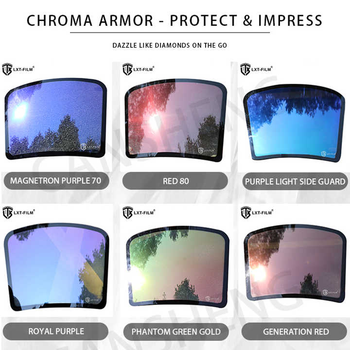 Color Changing Car Window Tint Film 60inch Blue Red Purple Chameleon Tint Film Windshield Glass ...