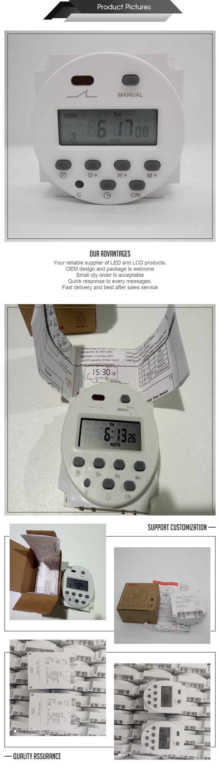 CN101A L701 AC 220V 16A Digital Time Switch 220VAC Programmable ...