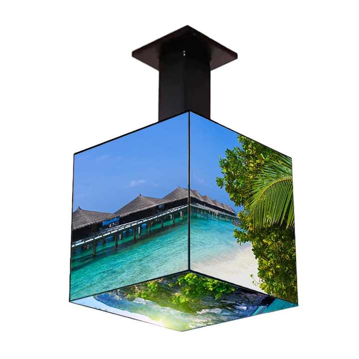 Wide Viewing Angle P2 Indoor 4-Sided LED Screen Cube Advertising ...