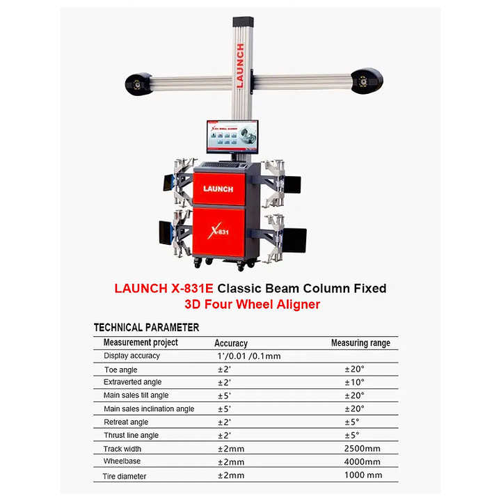 LAUNCH X831E Wheel Alignment Equipment New Wheel Balance Machine 3D ...
