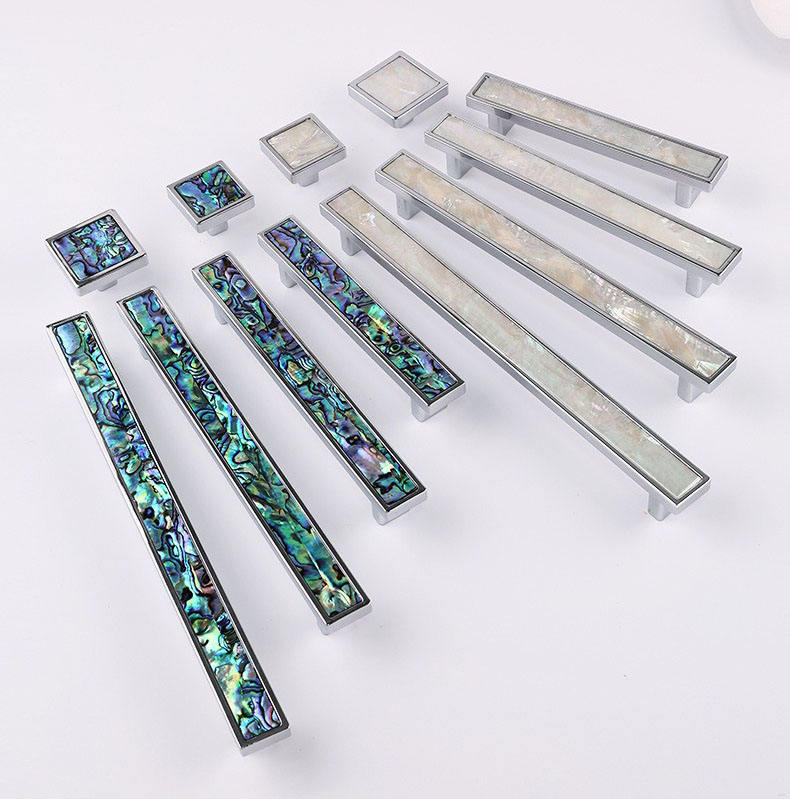 Hot Sale Solid Furniture Handles Knobs Brass Natural Shell Cabinet ...