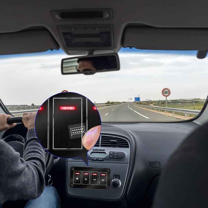 4 Gang Aluminum Toggle Switch Panel for 12V/24V Automotive