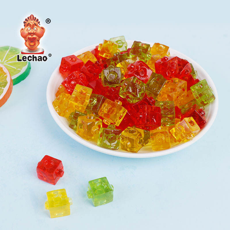 Halal Snacks 1kg Bag Pack Multicolor Building Block Shaped Soft Gummy ...