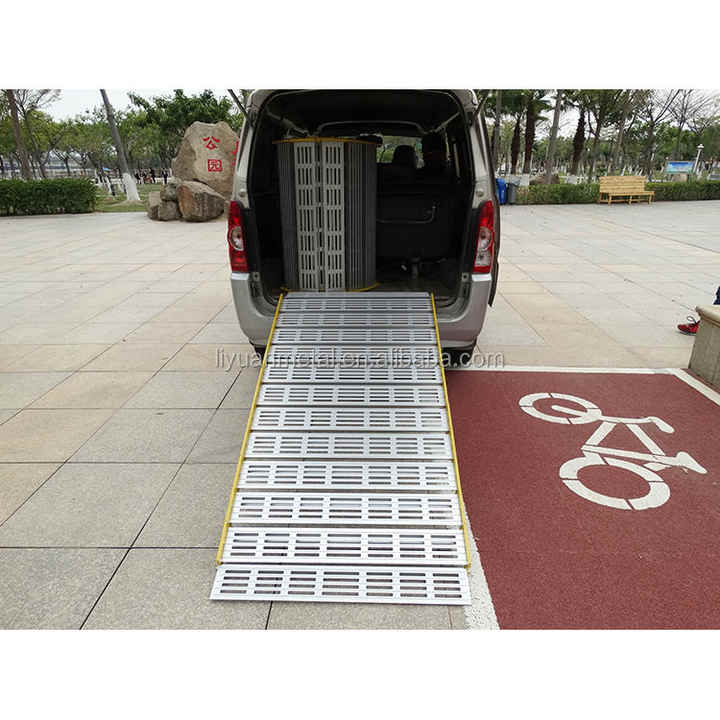 Portable Folding Handicap Loading Metal Aluminium Wheelchair Ramp for ...