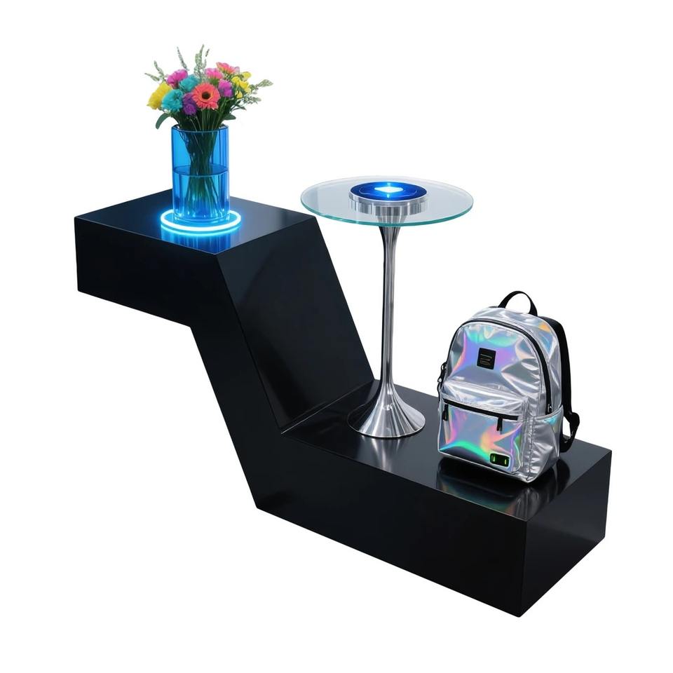 Customizable Wooden Exhibition Stand Solid Back Cubical Design Heavy ...