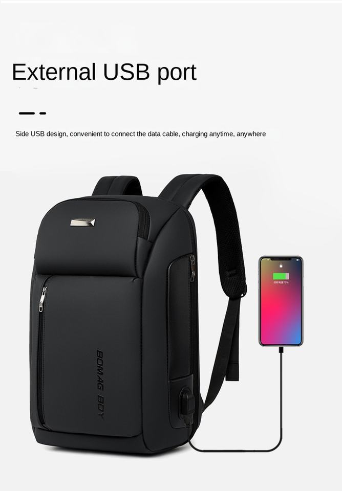 Custom logo Men's Simple Business Travel Laptop Backpack with USB ...