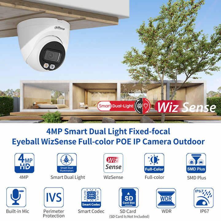 Dahua 4MP 8MP 4K Turret Bullet Motion Detection Network Camera 4K Full ...