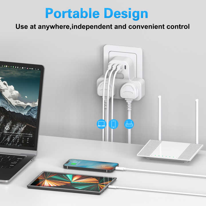 BS UK Plug Extension Socket Multi Adaptor 3 Way Adapter Turn 1 into 3 ...