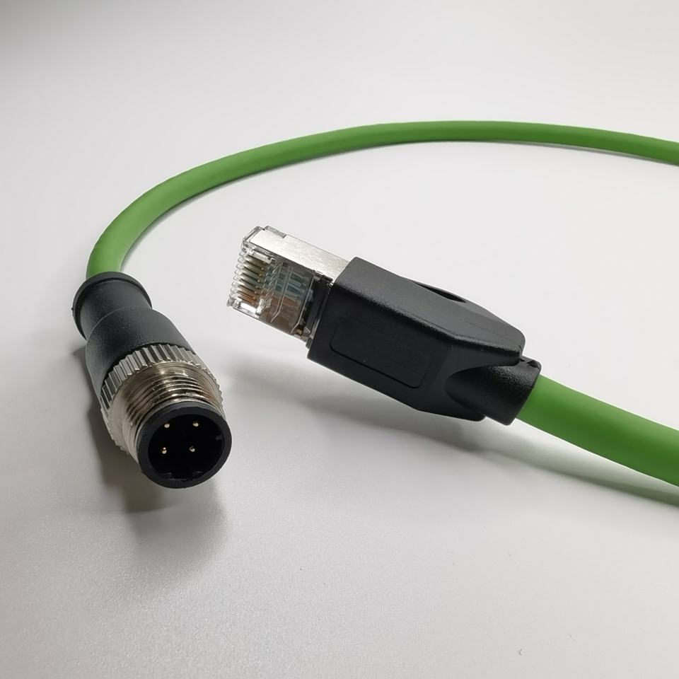 Special Price 5m Long M12 Connector 4-pin 8-pin X D Code RJ45 Plug ...