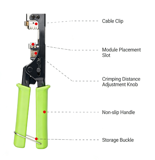 High-Precision Ergonomic Handle 90 Degree Crimping Tool for RJ45 ...