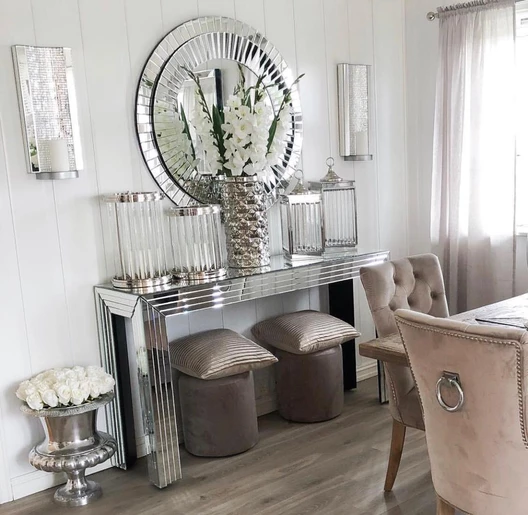 Modern Style Mirrored Console Table with Wall Mirror for Home or Hotel ...