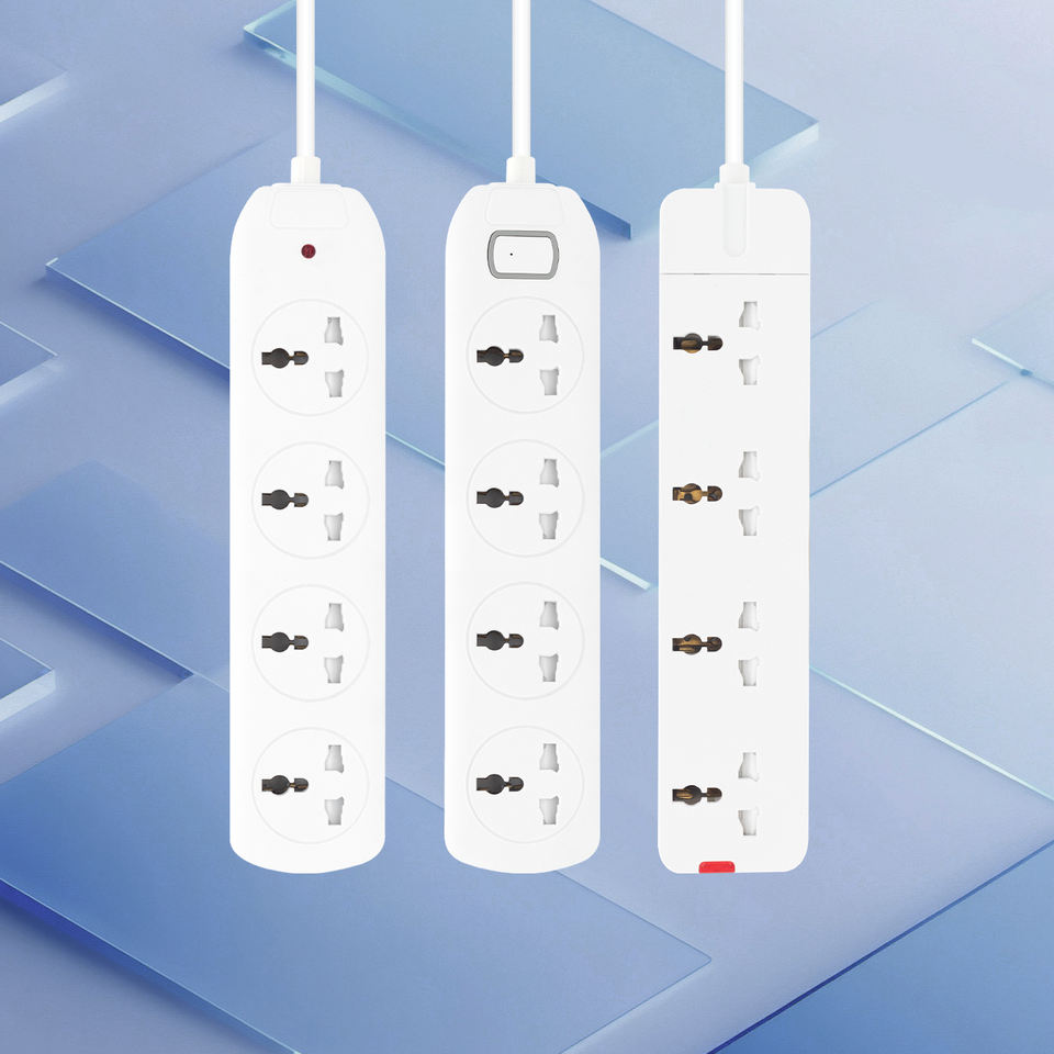3 Gang soket kabel ekstensi Multi steker 3 Pin dengan panjang 220V ...