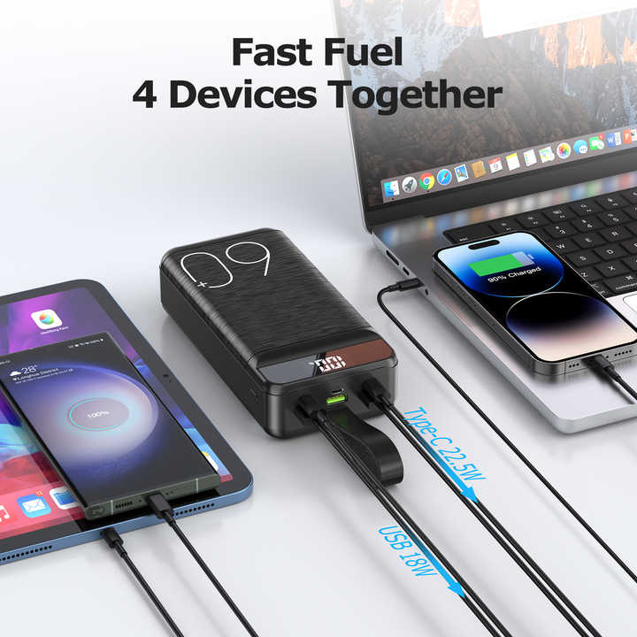 60000mah Outdoor Power Bank Multi Functions Quick Fast Charging Power ...