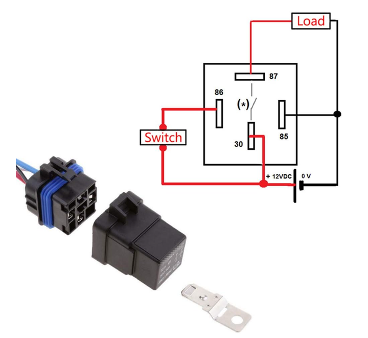 4-Pin Flasher Relay 4 Channel Relay Module Holder 12V DC Waterproof ...