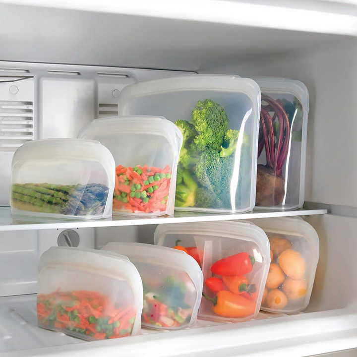 Stand-up Kitchen Silicone Food Storage Bags - Reusable